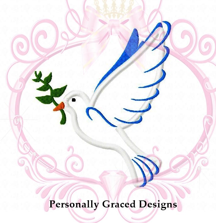 Instant Download White Dove Applique Machine Embroidery Design | Etsy