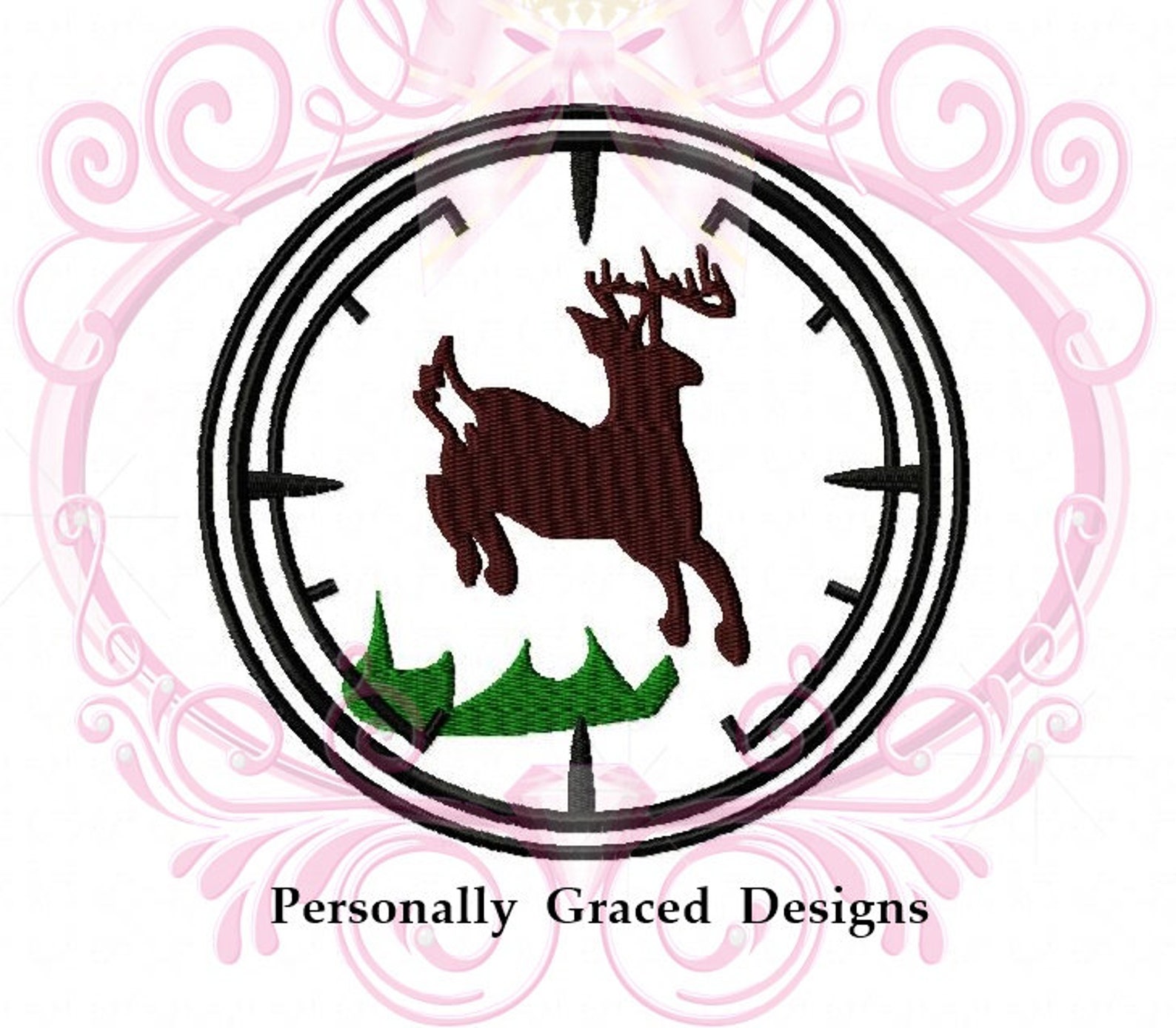 Instant Download Deer Scope Hunting Machine Embroidery Design | Etsy