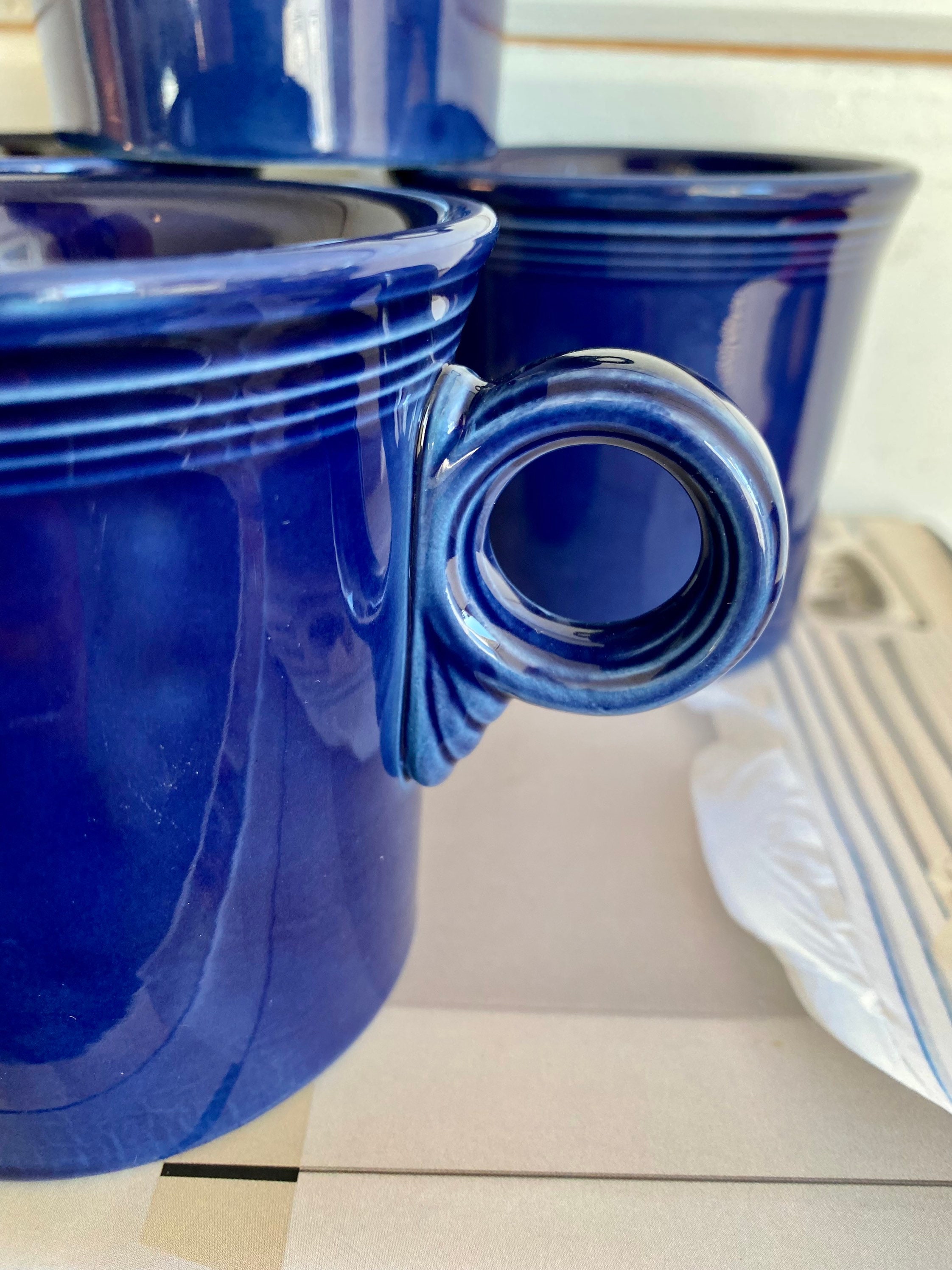 Blue Fiesta Ware Coffee Mugs Set of 4 Fiestaware Coffee Mugs - Etsy