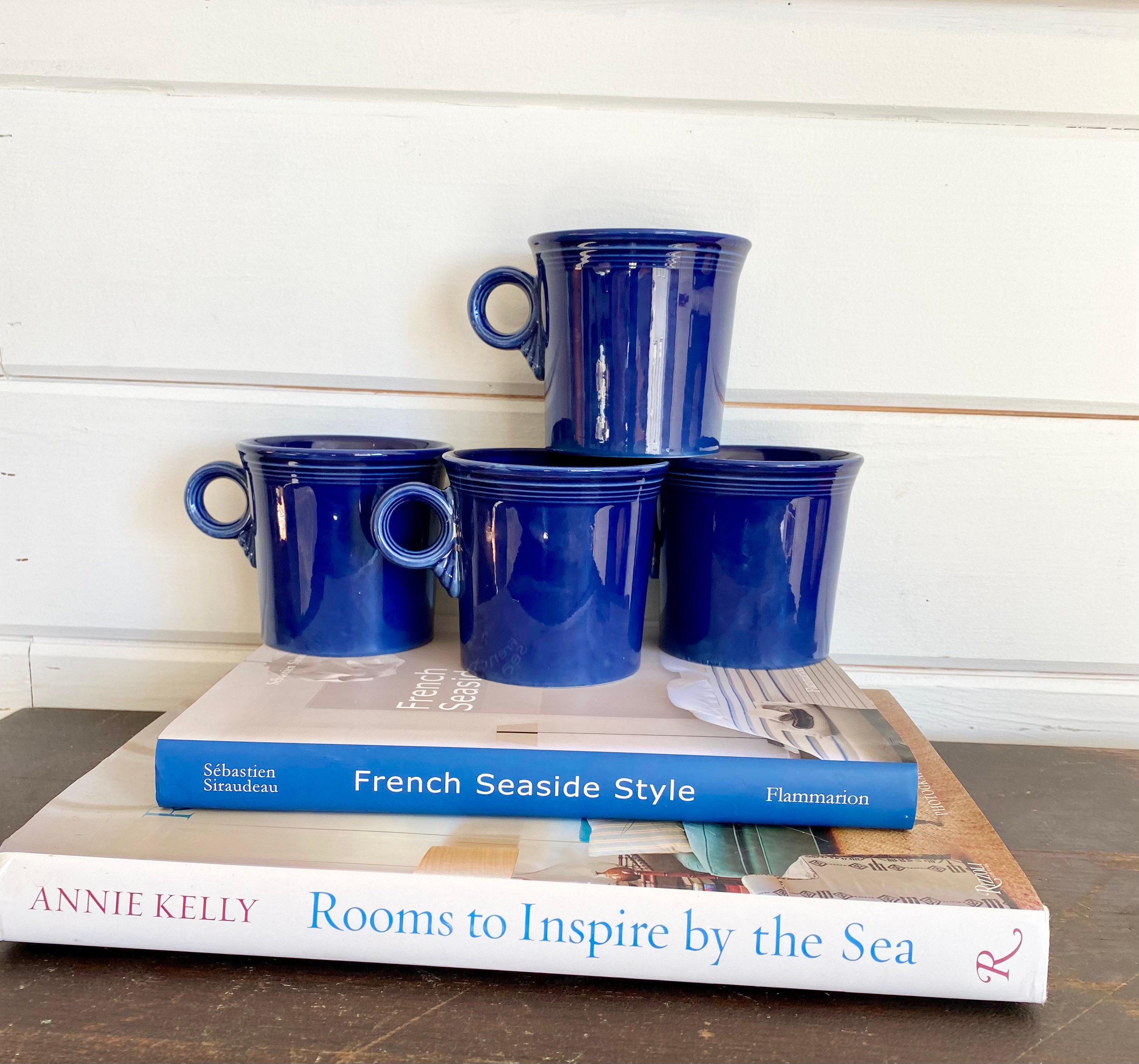 Blue Fiesta Ware Coffee Mugs Set of 4 Fiestaware Coffee Mugs - Etsy