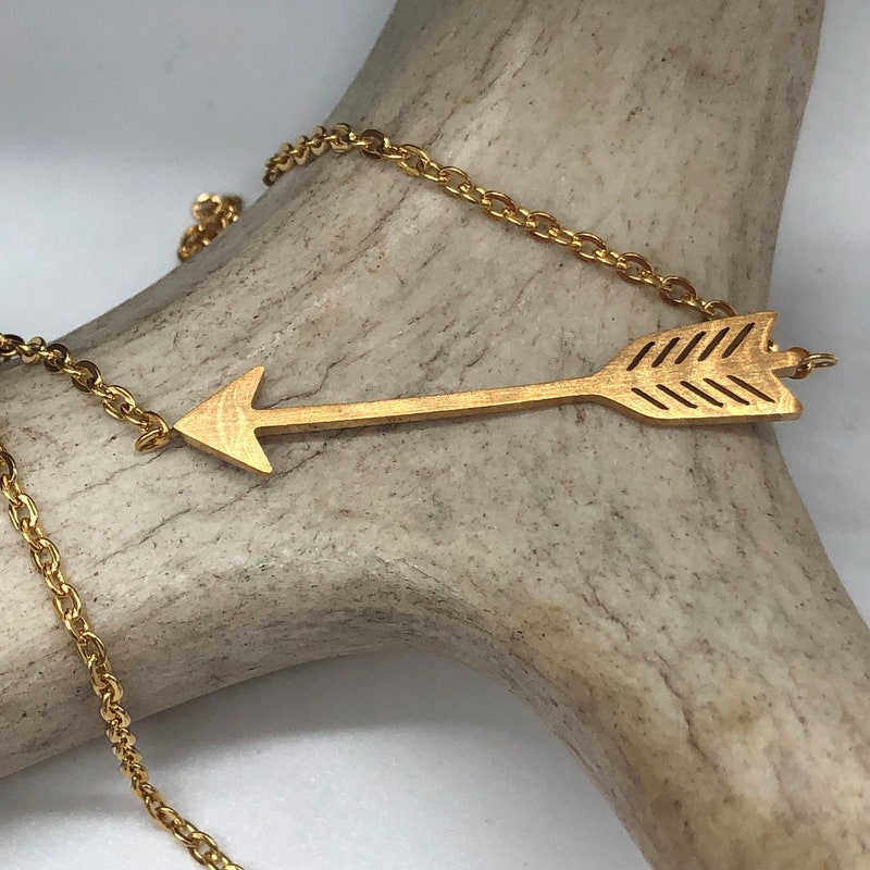 Gold Arrow Necklace - Etsy