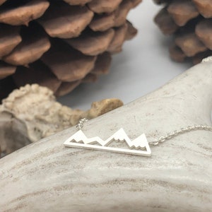 Silver Mountain Necklace, Mini Mountains, Alpine Necklace, Mountain ...