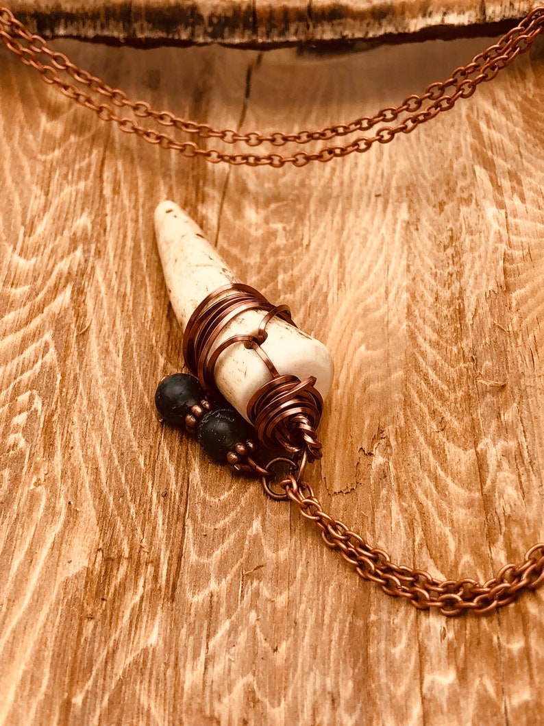 Antler Tip Necklace Antler Necklace Rustic Necklace Long - Etsy