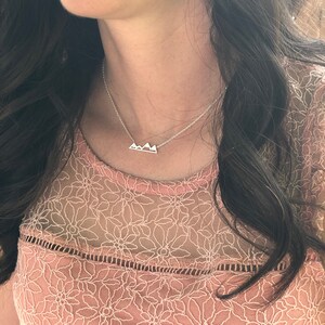 Silver Mountain Necklace, Mini Mountains, Alpine Necklace, Mountain ...