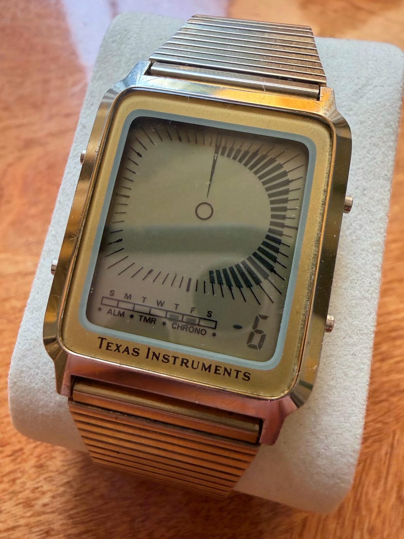 Very Rare 1977 Texas Instruments “starburst” Watch – Vintage LCD Analog ...