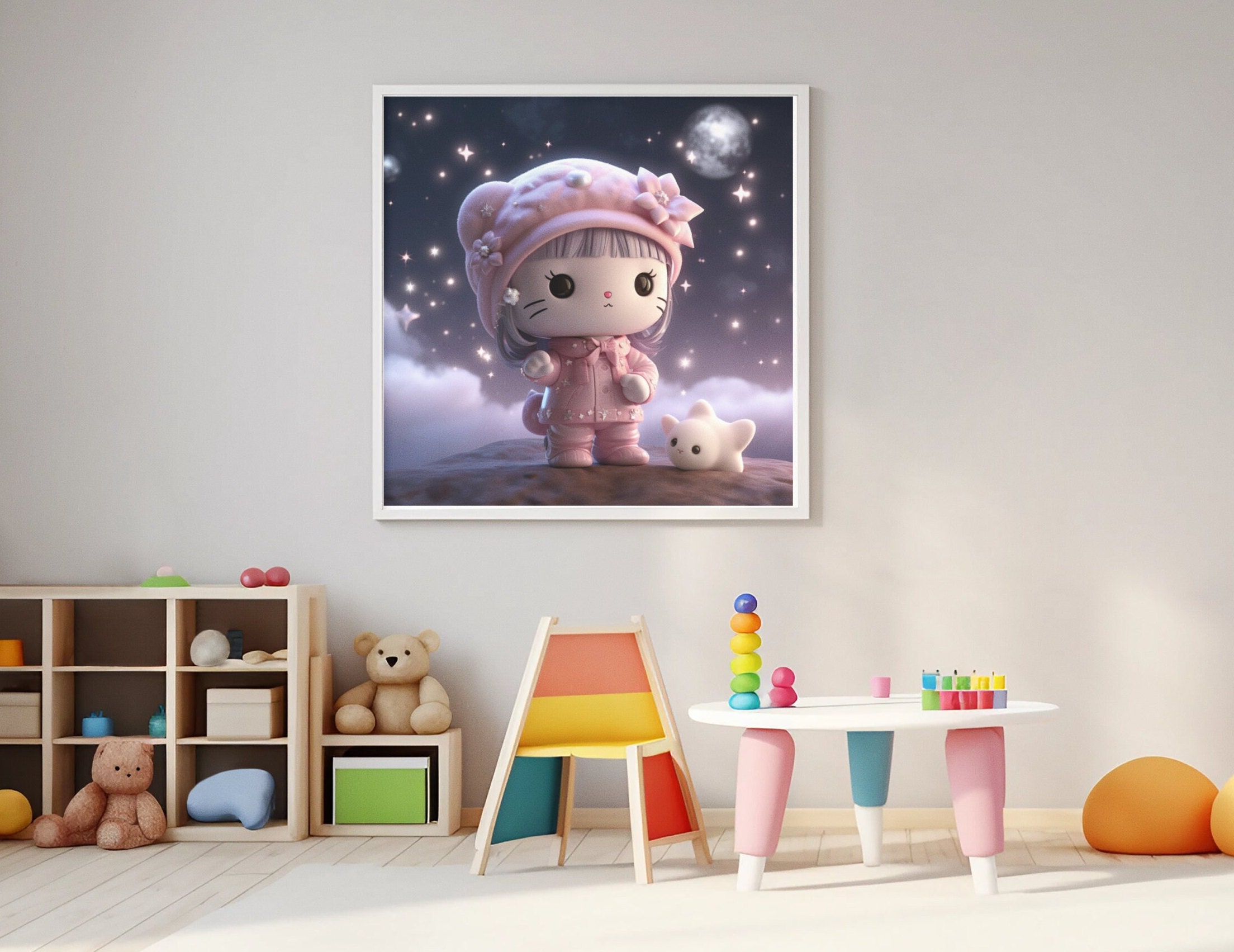 Cute Kawaii Kitty and Friends Wall Art/digital Printable Image/instant ...