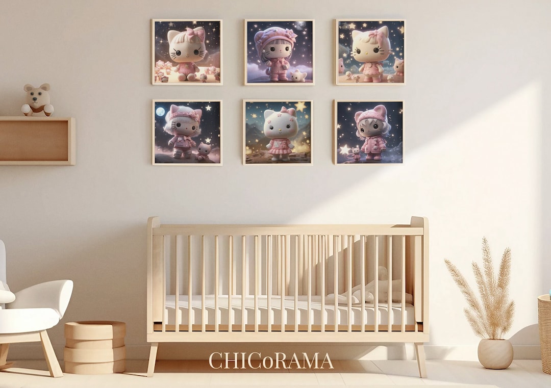 Cute Kawaii Kitty and Friends Wall Art/digital Printable Image/instant ...