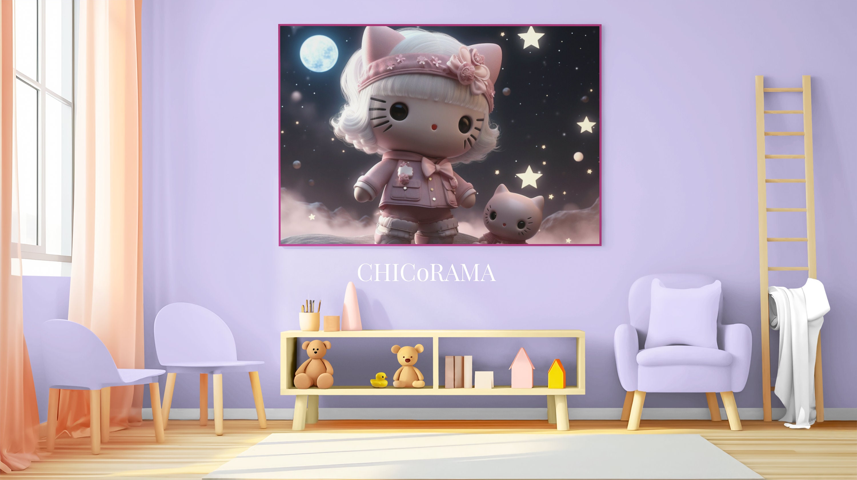 Cute Kawaii Kitty and Friends Wall Art/digital Printable Image/instant ...
