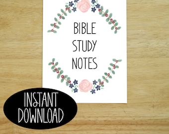 Bible Study Notes PDF Printable Instant Download Church - Etsy