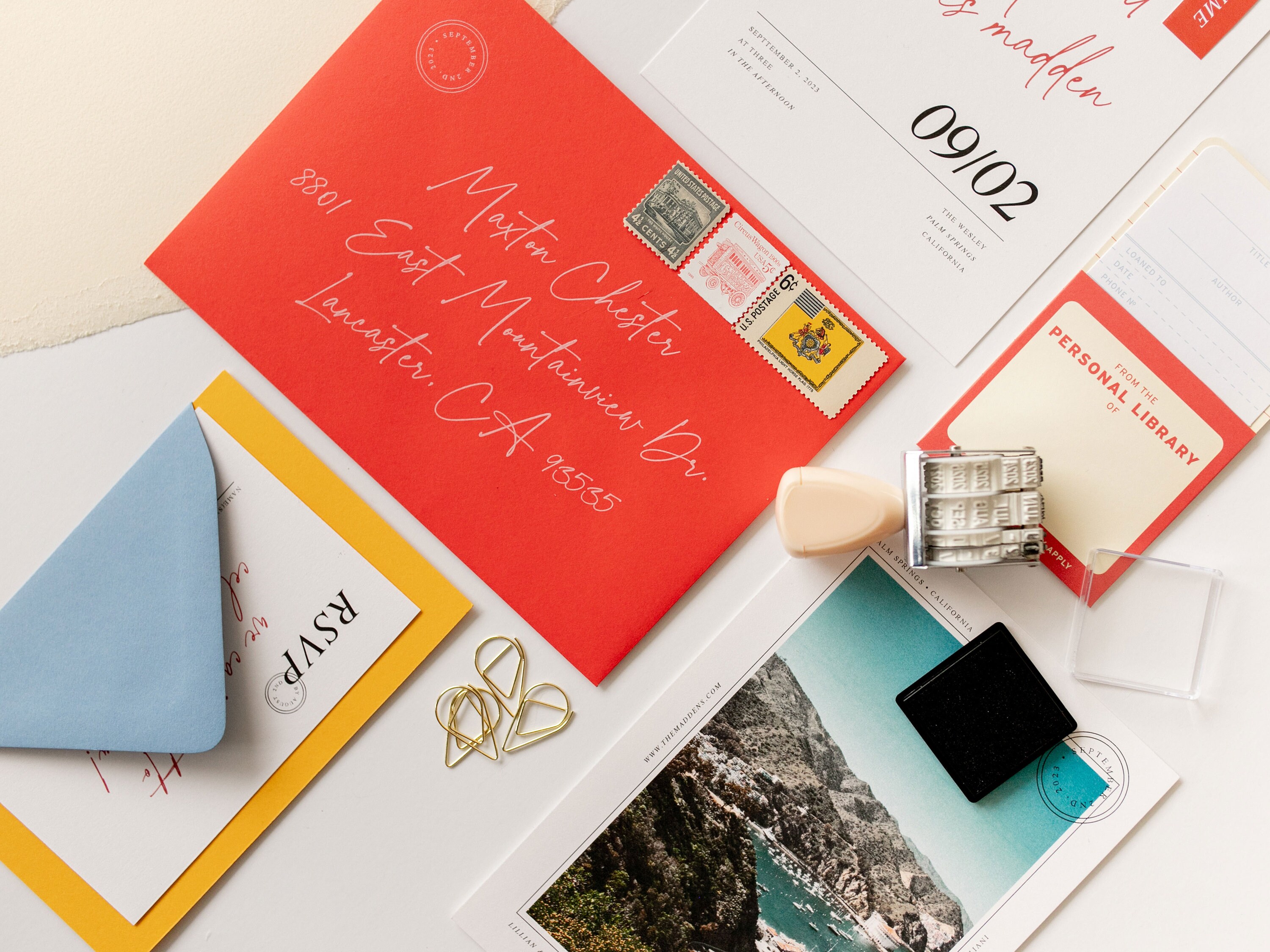 Travel Wedding Invitations Lillian Suite Modern Colorful - Etsy