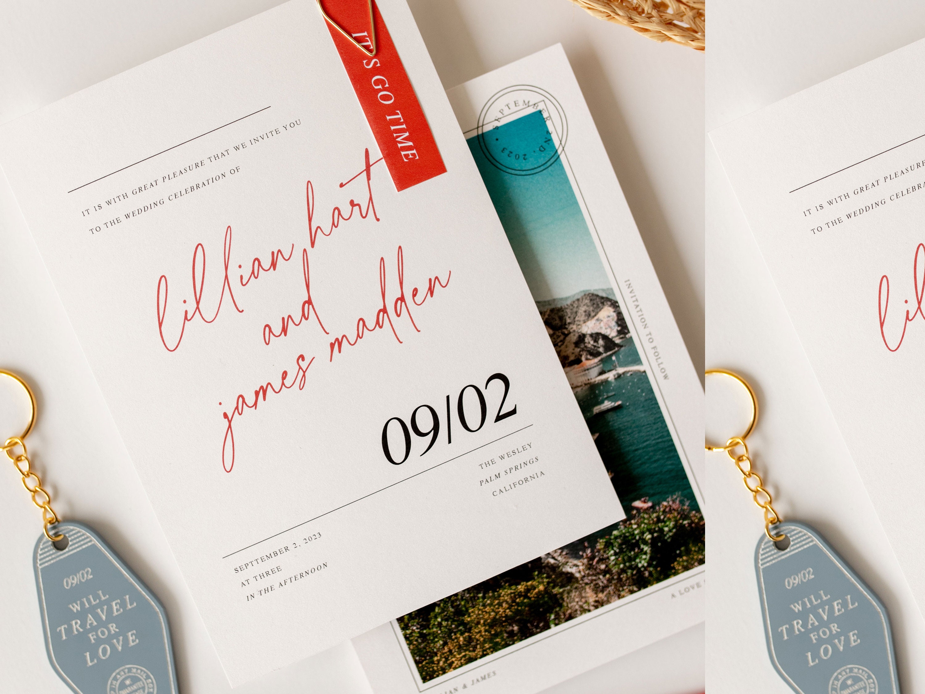 Travel Wedding Invitations Lillian Suite Modern Colorful - Etsy