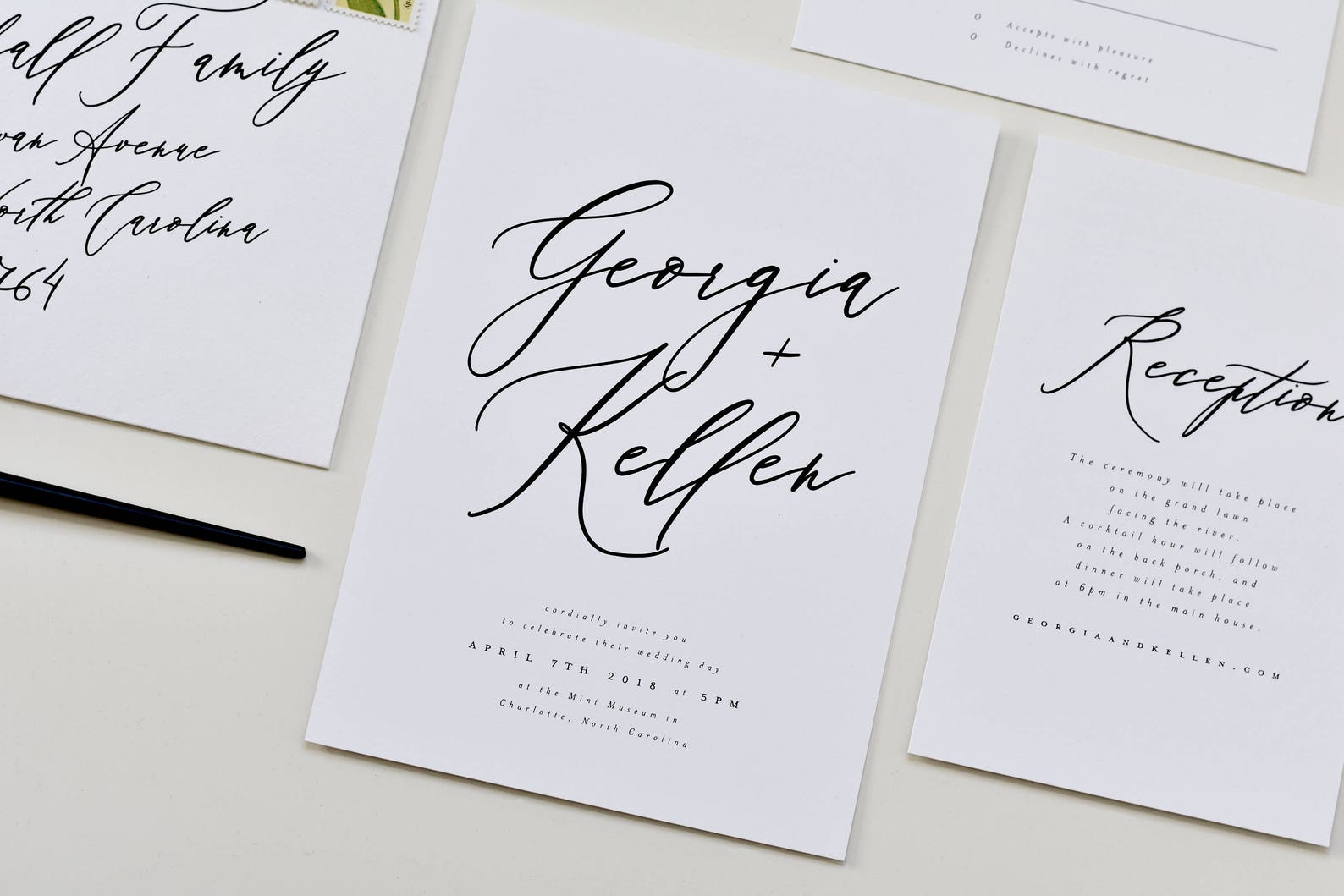 Hand Calligraphy Wedding Invitation Modern Calligraphy - Etsy