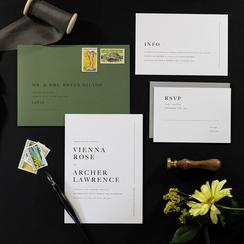 Modern Wedding Invitations Simple Wedding Invitations - Etsy