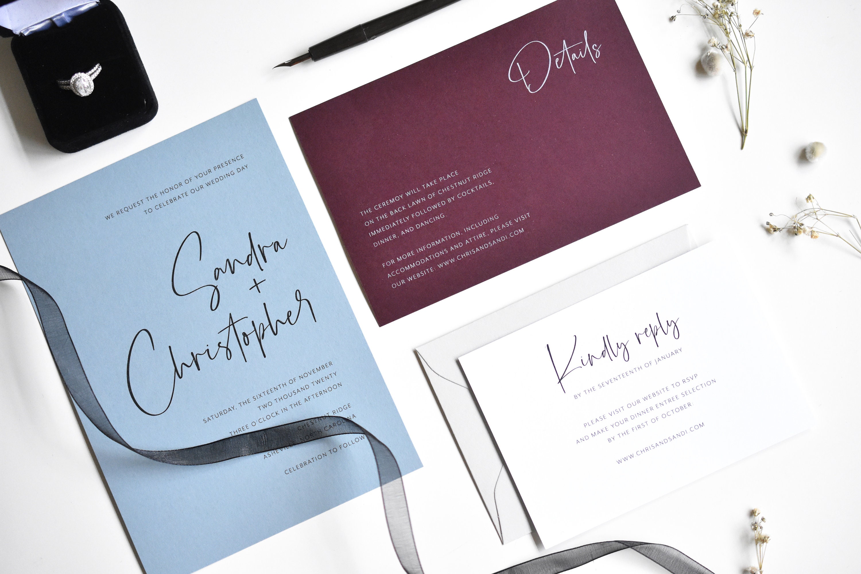 Modern Calligraphy Wedding Invitation Calligraphy Wedding | Etsy