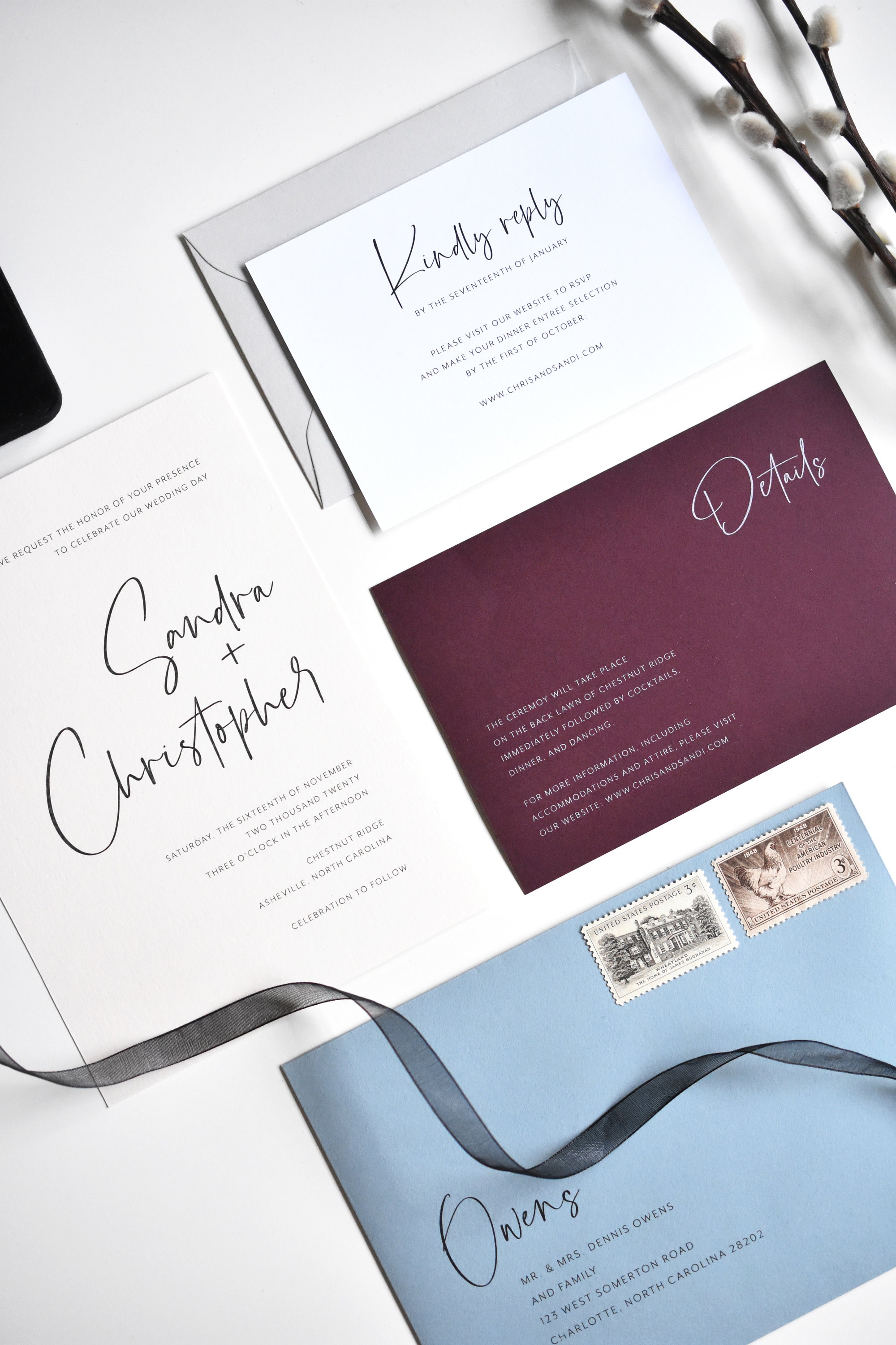 Modern Calligraphy Wedding Invitation Calligraphy Wedding | Etsy