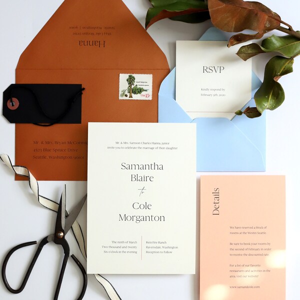 Modern and Classic Wedding Invitations - Etsy