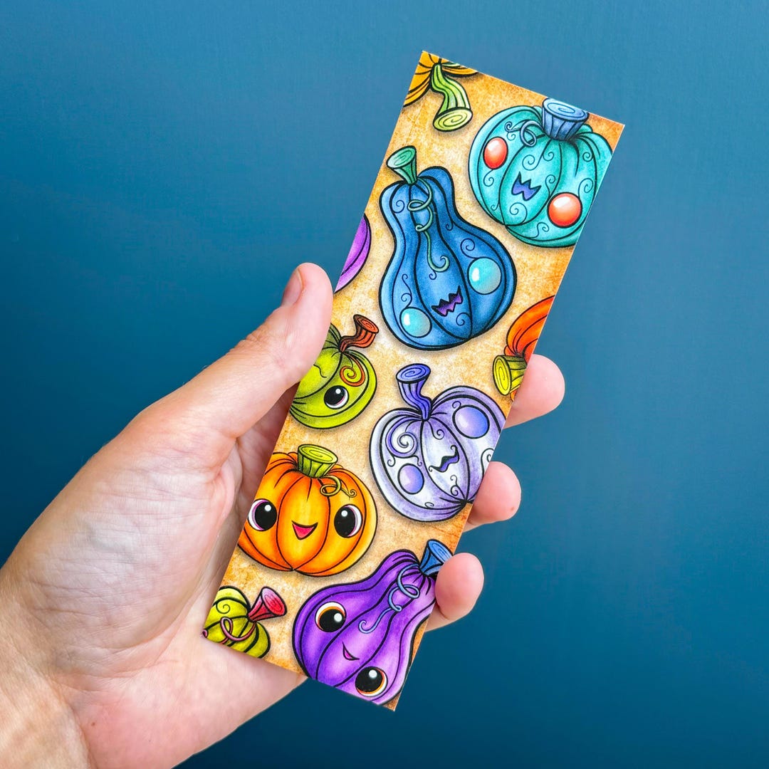 BOOKMARK Pumpkins / Laminated / Double-sided / Halloween Decoration ...