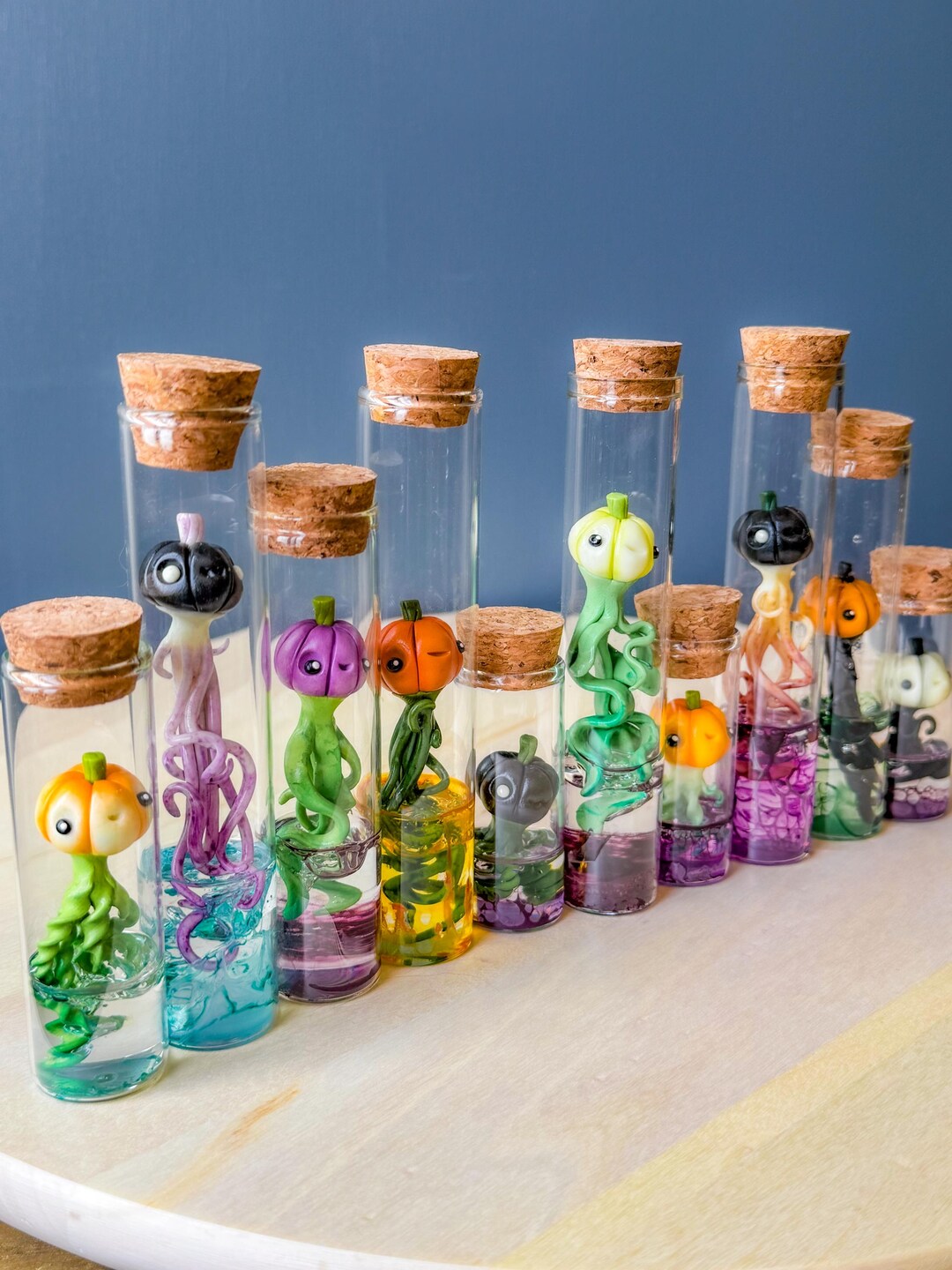 Vial of Little Jellyfish / Resin Water Test Tube / Magic Pumpkin ...
