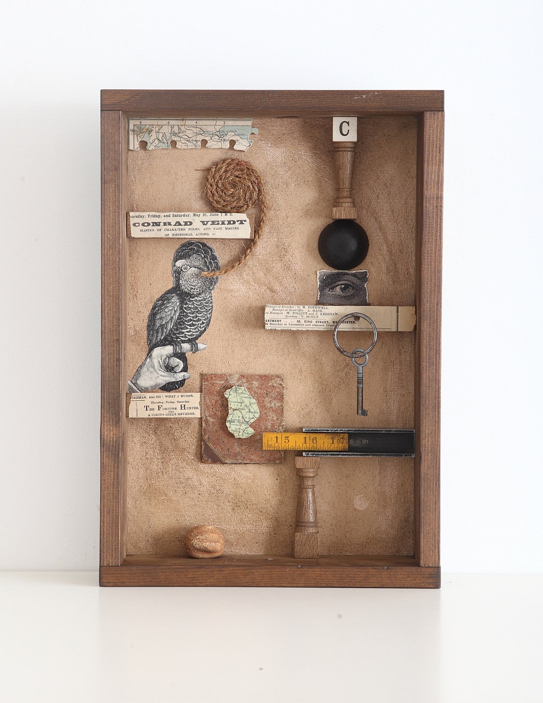 Original One off Assemblage Art Mixed Media in Reclaimed Timber Display - Etsy