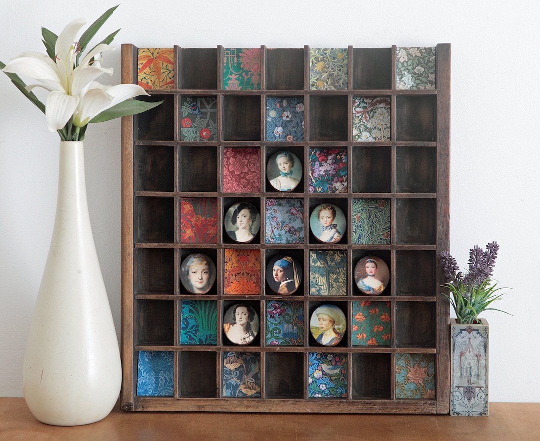 Antique Printers Type Case Drawer: William Morris Prints & Portrait ...