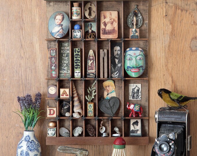 Great Quirky Cabinet of Curios in an Antique Letterpress Type Case ...