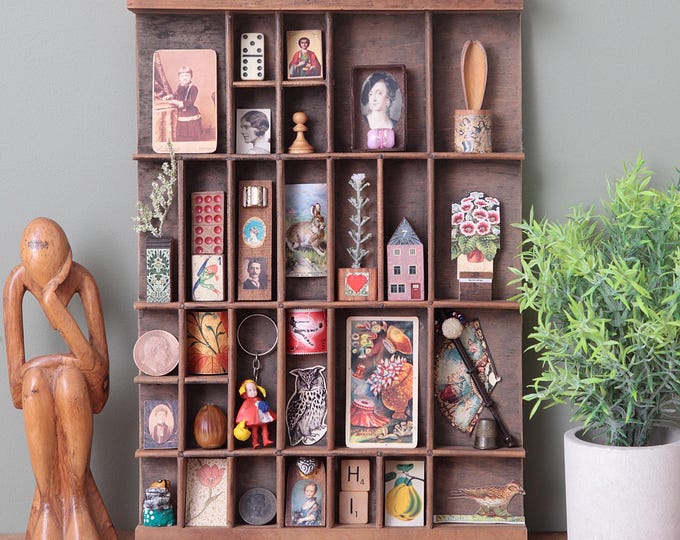 Great Quirky Cabinet of Curios in an Antique Letterpress Type Case ...