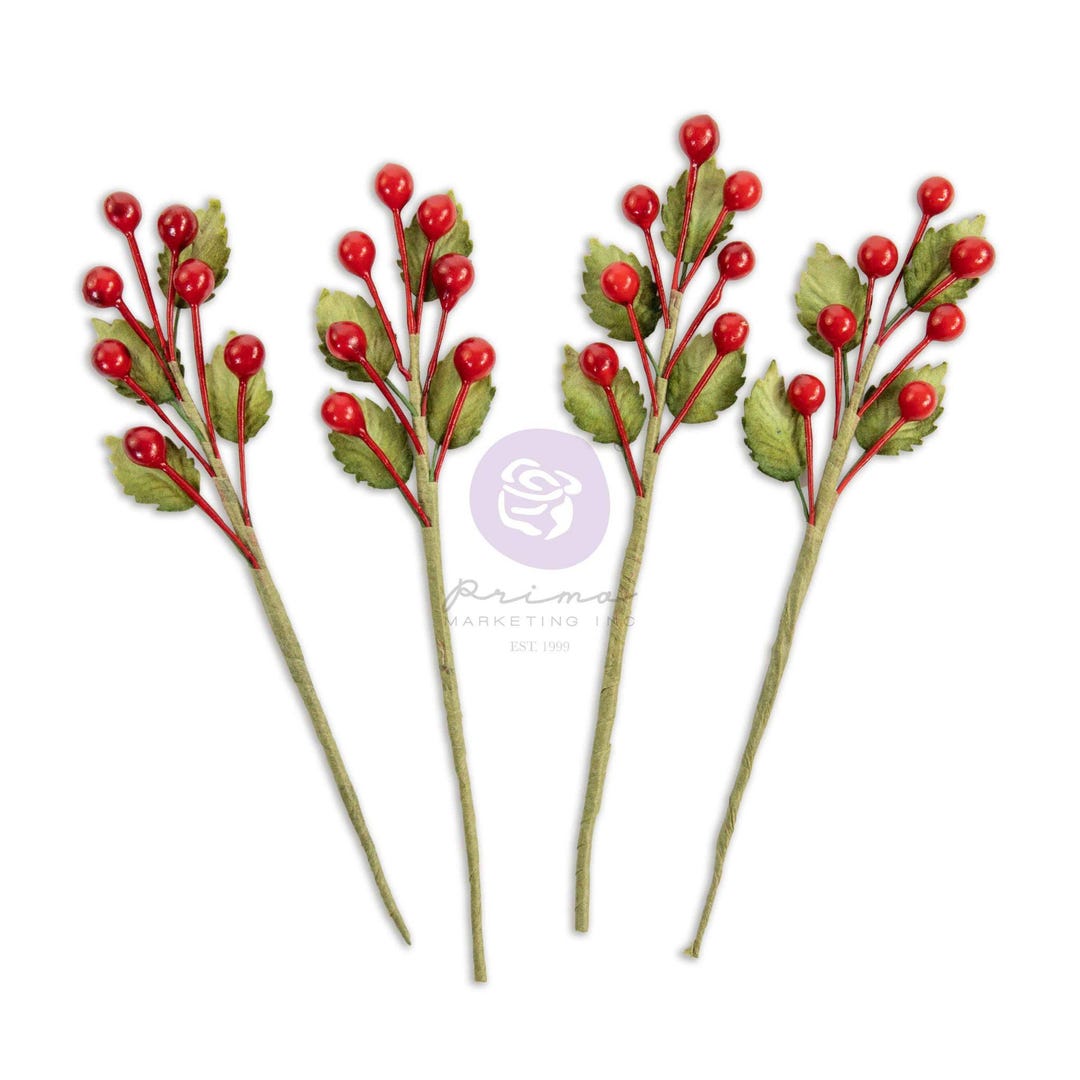 Twinkle & Treats Collection Flowers – Christmas Berries – 4 Pcs ...