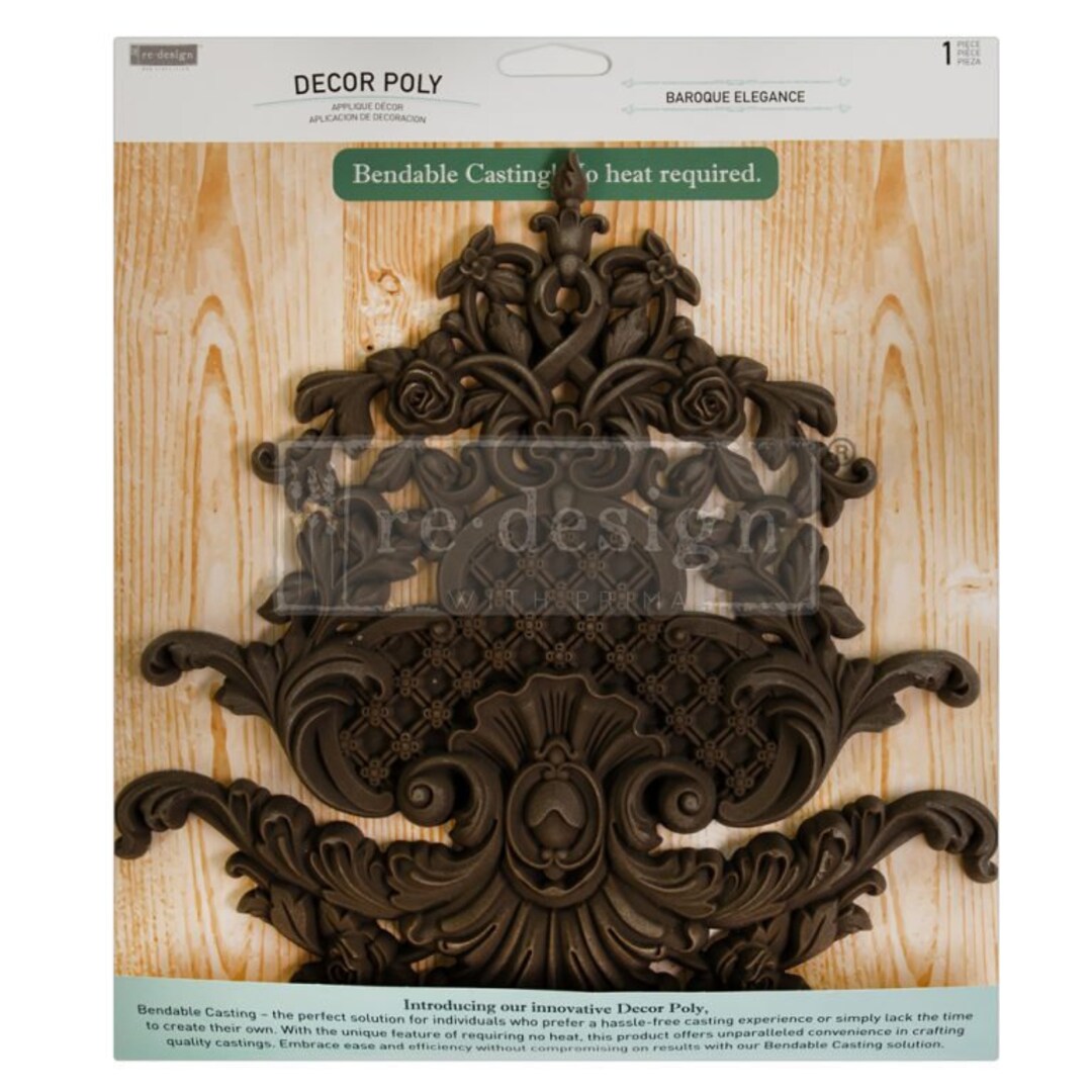 Decor Poly – Baroque Elegance – 10″x9.89″x0.49″ / 25.4cmx25.1cmx1.2cm ...