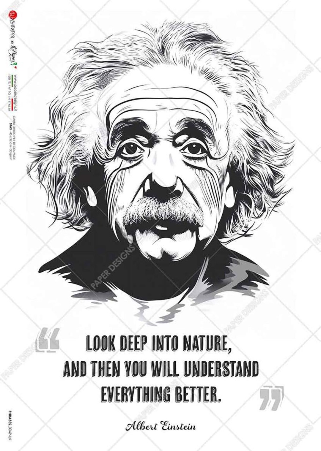 Paper Designs Einstein Quote Rice Paper - Furniture Upcycling - Decor ...