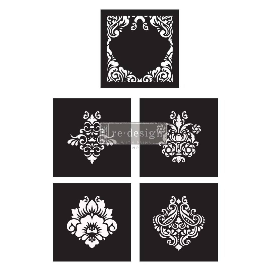 Cece Mix & Style Stencil – Damask Element – Reusable Stencils ...