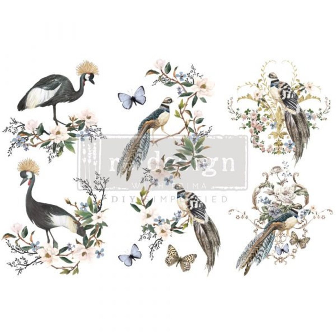 Rare Birds Rub on Transfer - Redesign With Prima - Furniture Upcycling ...