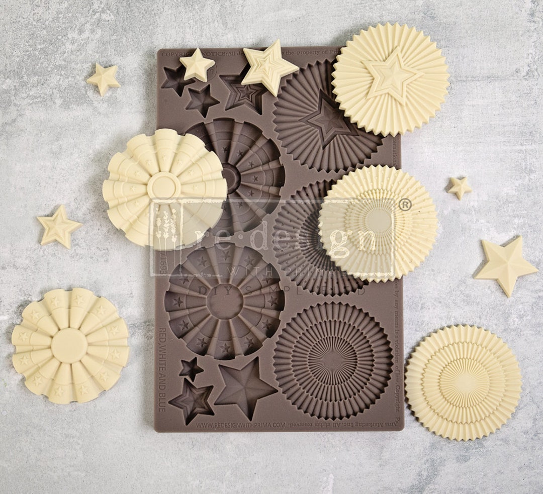 Decor Moulds – Red, White, and Blue – 1 Pc, 5″x8″x8mm- Silicone Mold ...