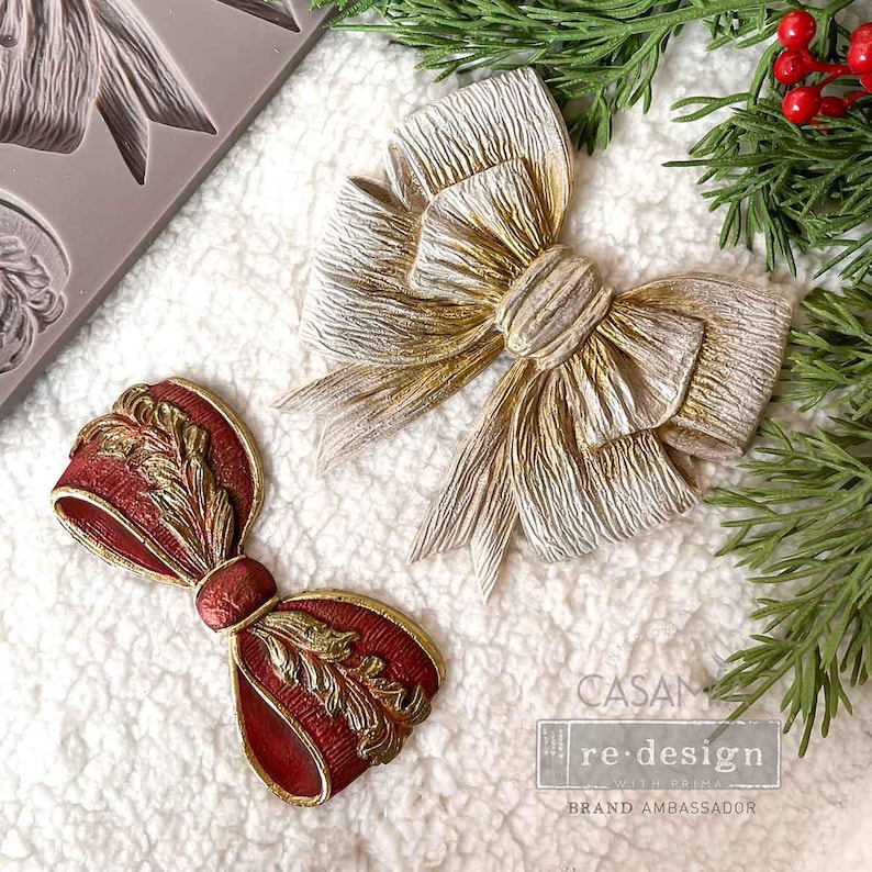 Kacha – Vintage Opulence Bow – 1 Pc, 5″x10″x8mm - Silicone Mold ...