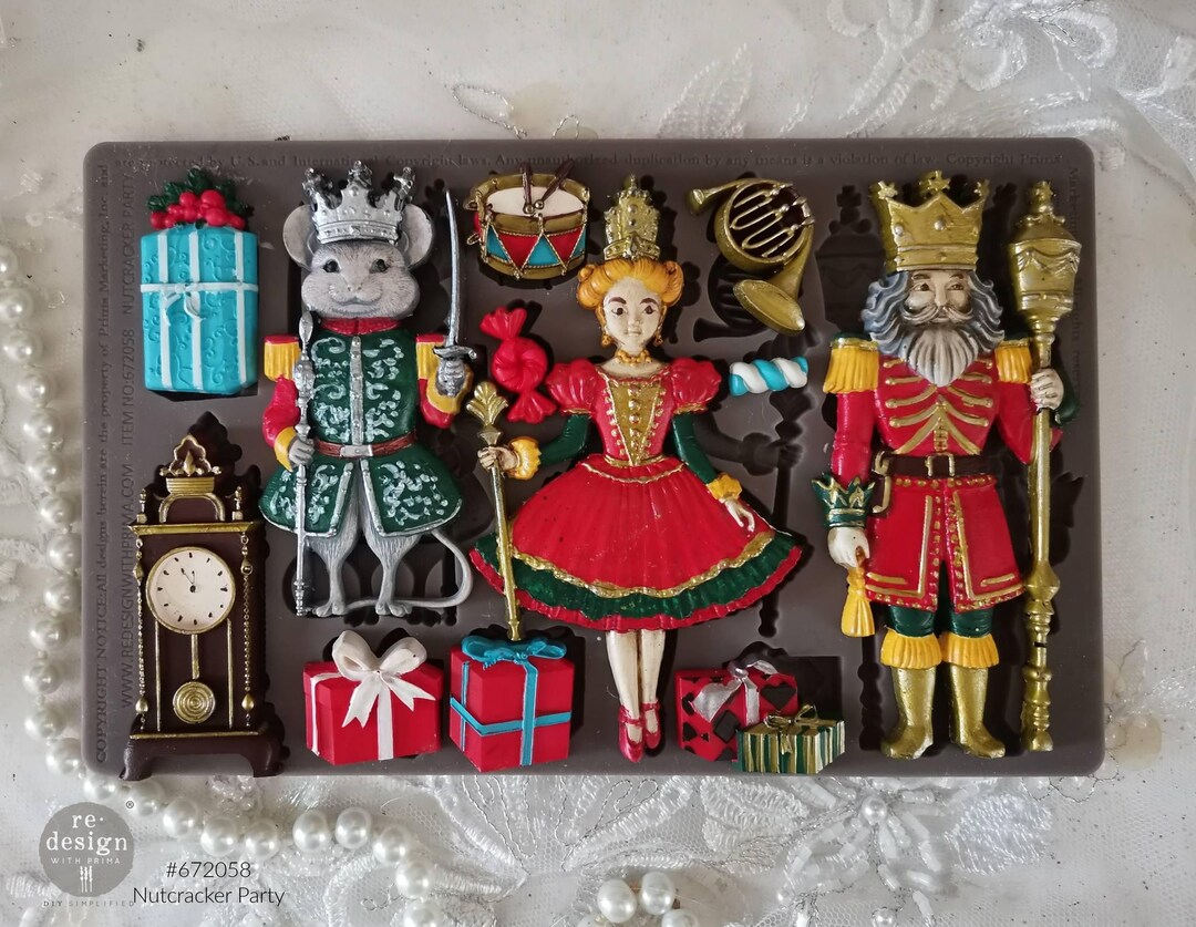Nutcracker Party – 1 Pc, 5″x8″x8mm - Silicone Mold - Redesign With Prima - Resin, Epoxy, Wax ...