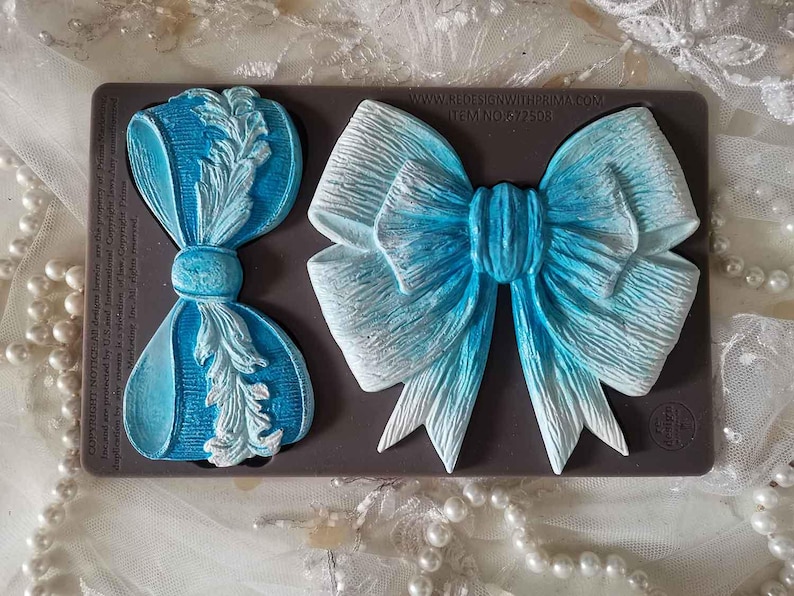 Kacha – Vintage Opulence Bow – 1 Pc, 5″x10″x8mm - Silicone Mold ...