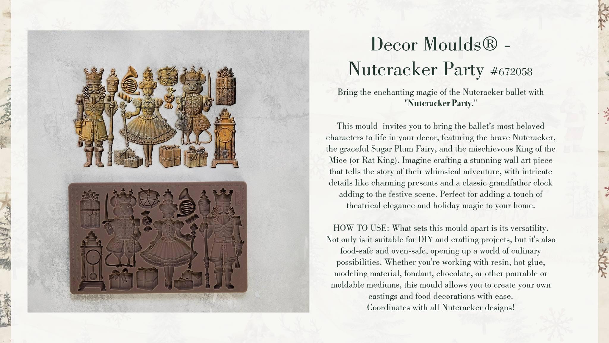 Nutcracker Party – 1 Pc, 5″x8″x8mm - Silicone Mold - Redesign With ...