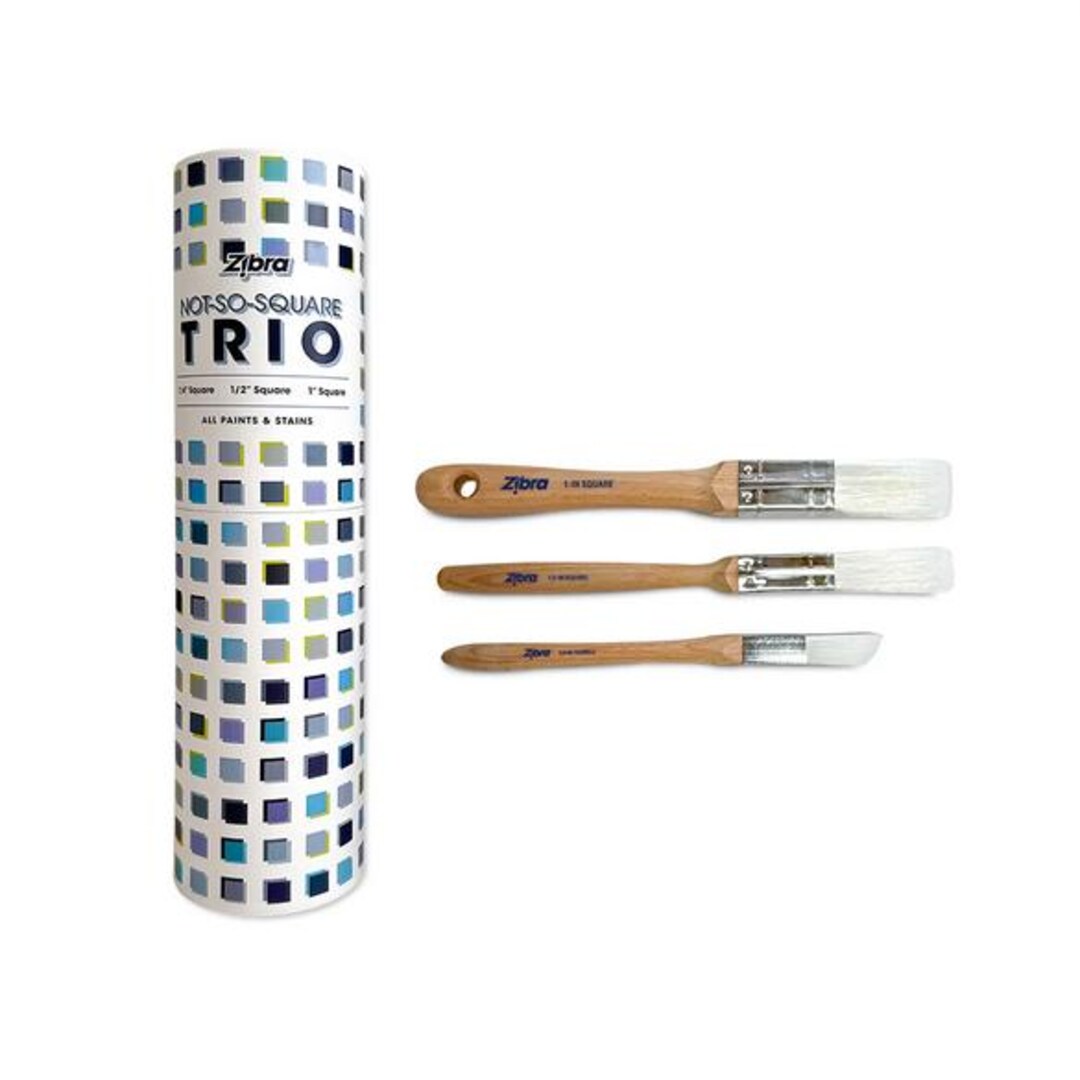 Not-so-square Paintbrush Trio - Square 3 Piece Set - Zibra Paint Brush ...