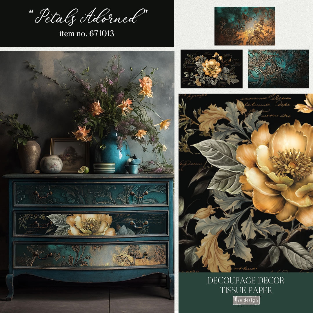 Decoupage Tissue Paper Pack – Petals Adorned - Redesign With Prima ...