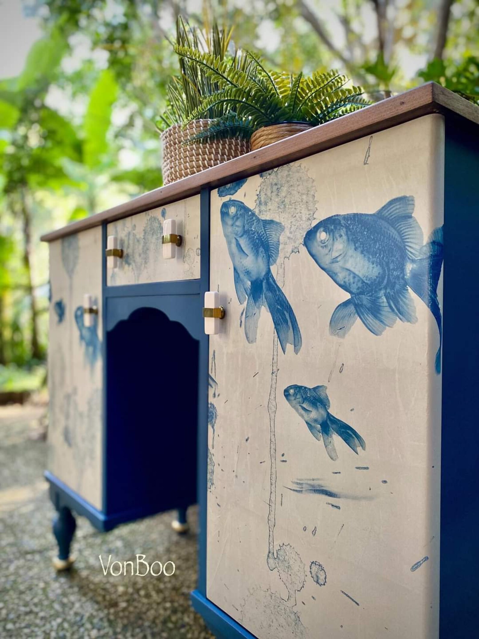 Blue Fish - Mint by Michelle Decoupage Paper - Furniture Upcycling ...