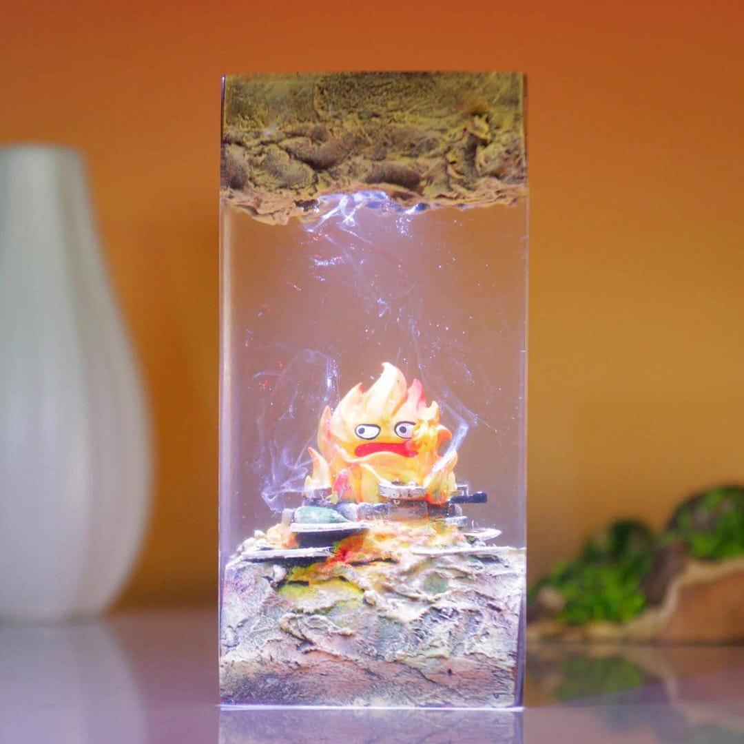 Calcifer Howl's Moving Castle Movie Japanese Ghibli Resin Lamp, Night ...