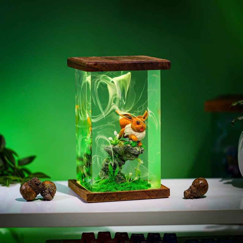 Cute Eevee Pokemon Lamp, Normal Type Pokemon Art Night Light, Unique ...