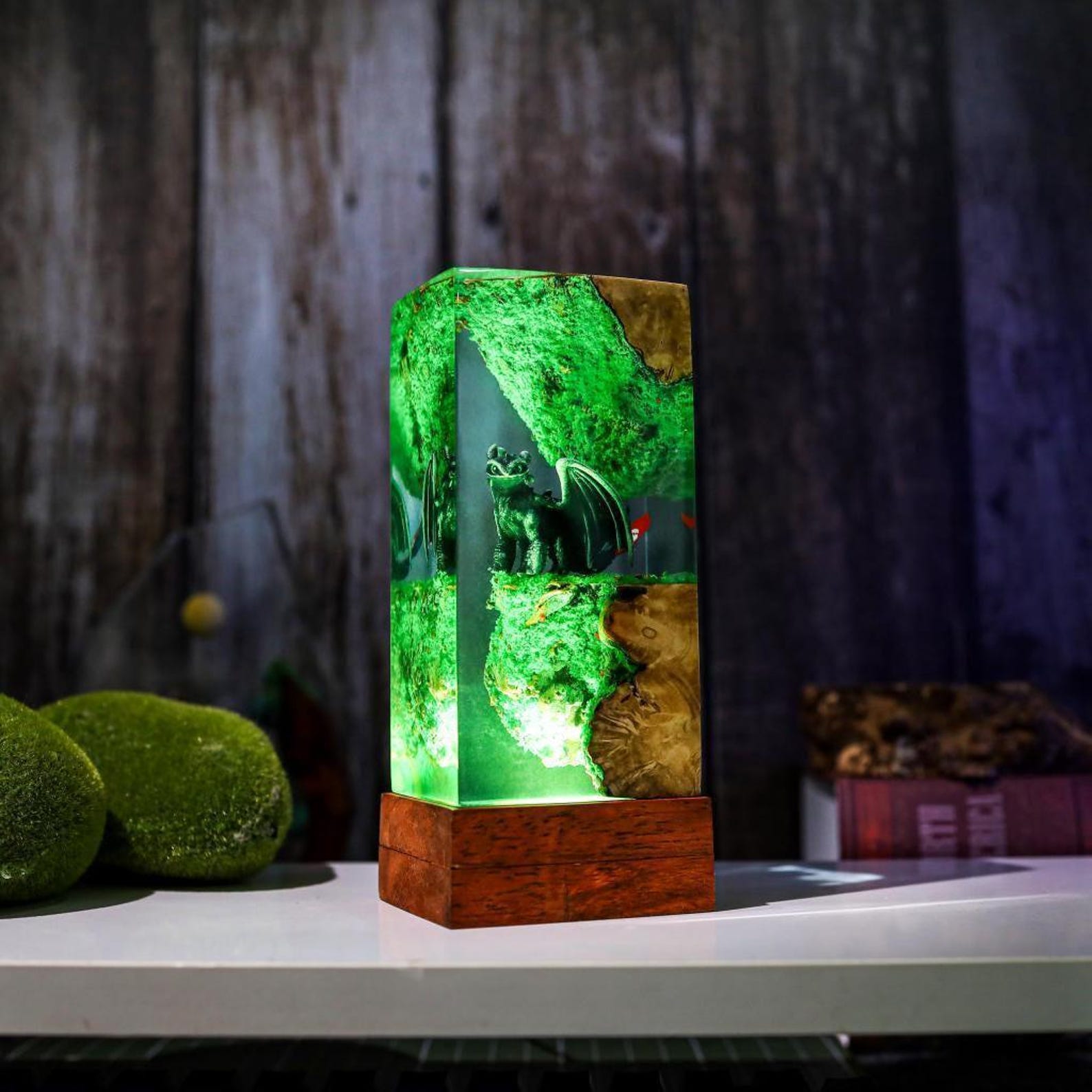 Toothless Night Lamp, HTTYD How to Train Your Dragon Resin Art Light ...