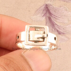 Belt Buckle Solid 925 Sterling Silver Band Ring For Men's | Etsy