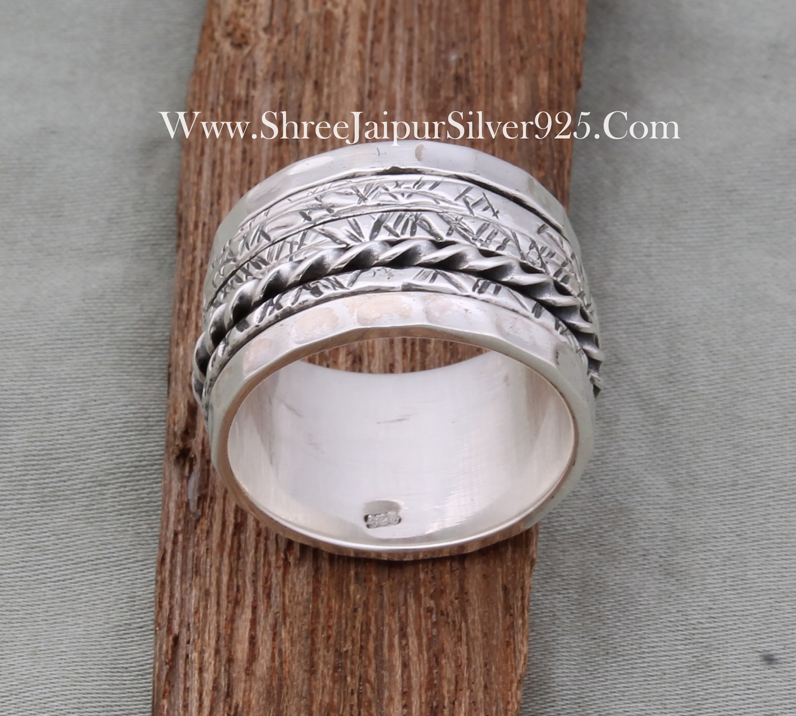 Big Size 925 Sterling Silver Ring SPINNER RING Silver - Etsy
