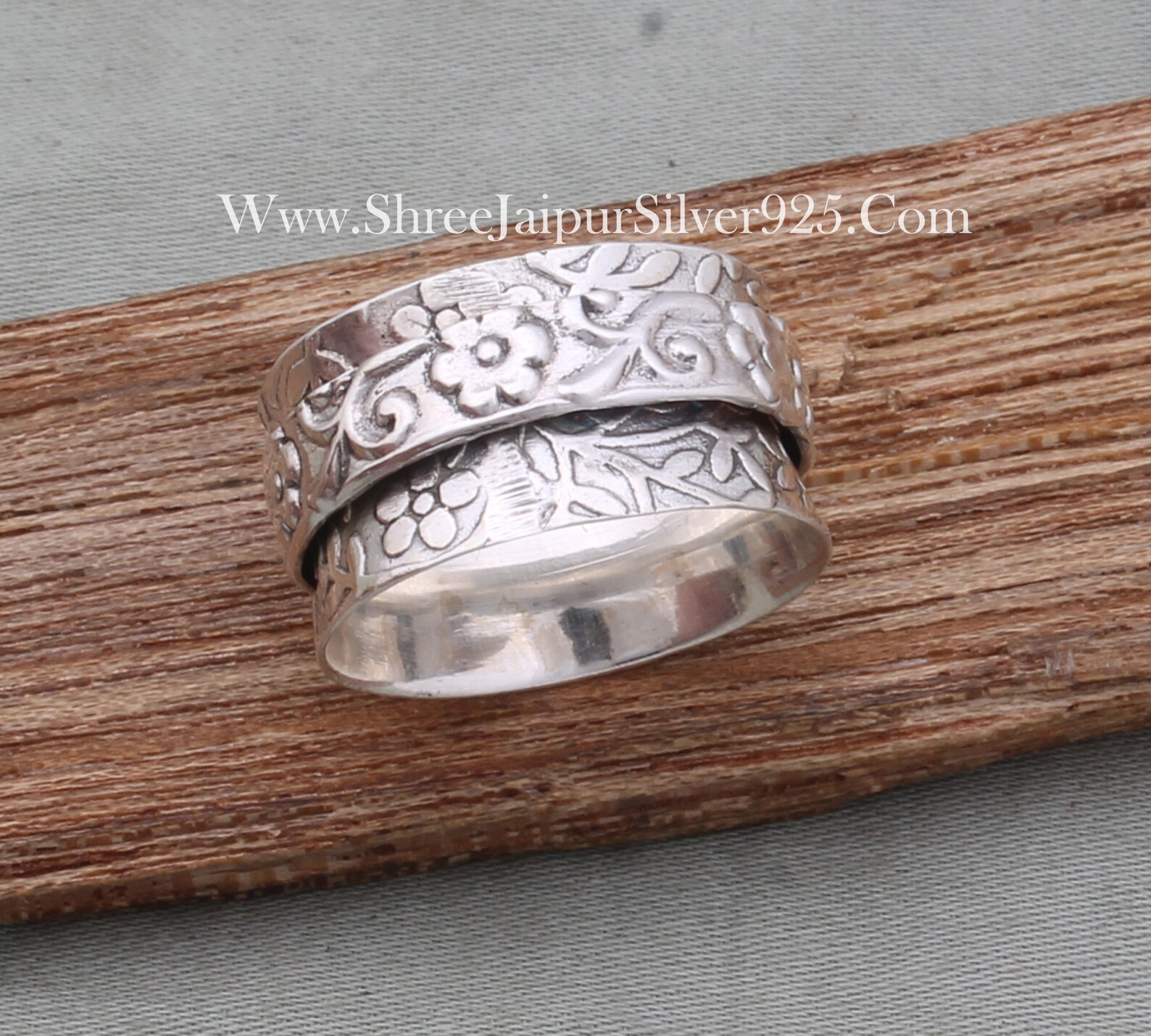 Big Size 925 Sterling Silver Ring SPINNER RING Silver - Etsy