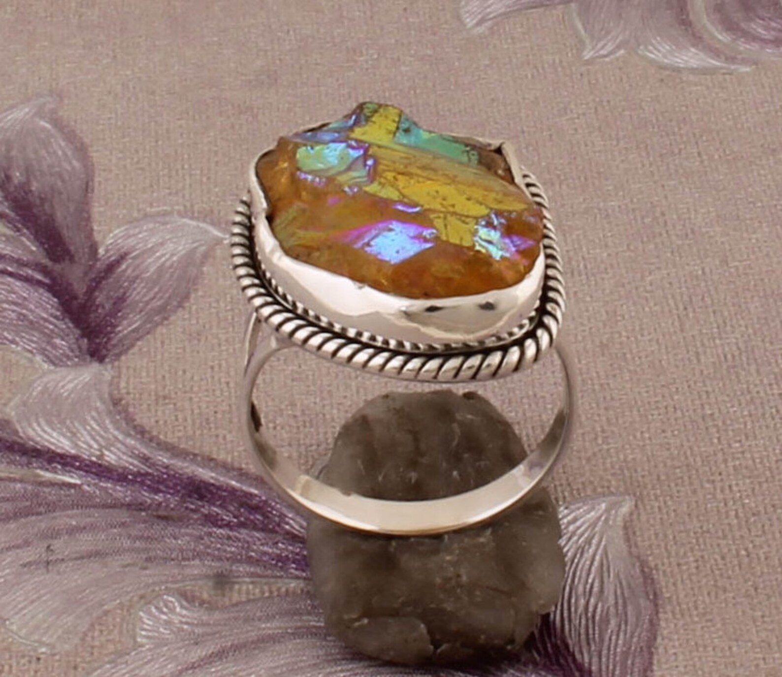 Aaaquality Druzy Quartz Raw Gemstone Ring 925-sterling Silver - Etsy