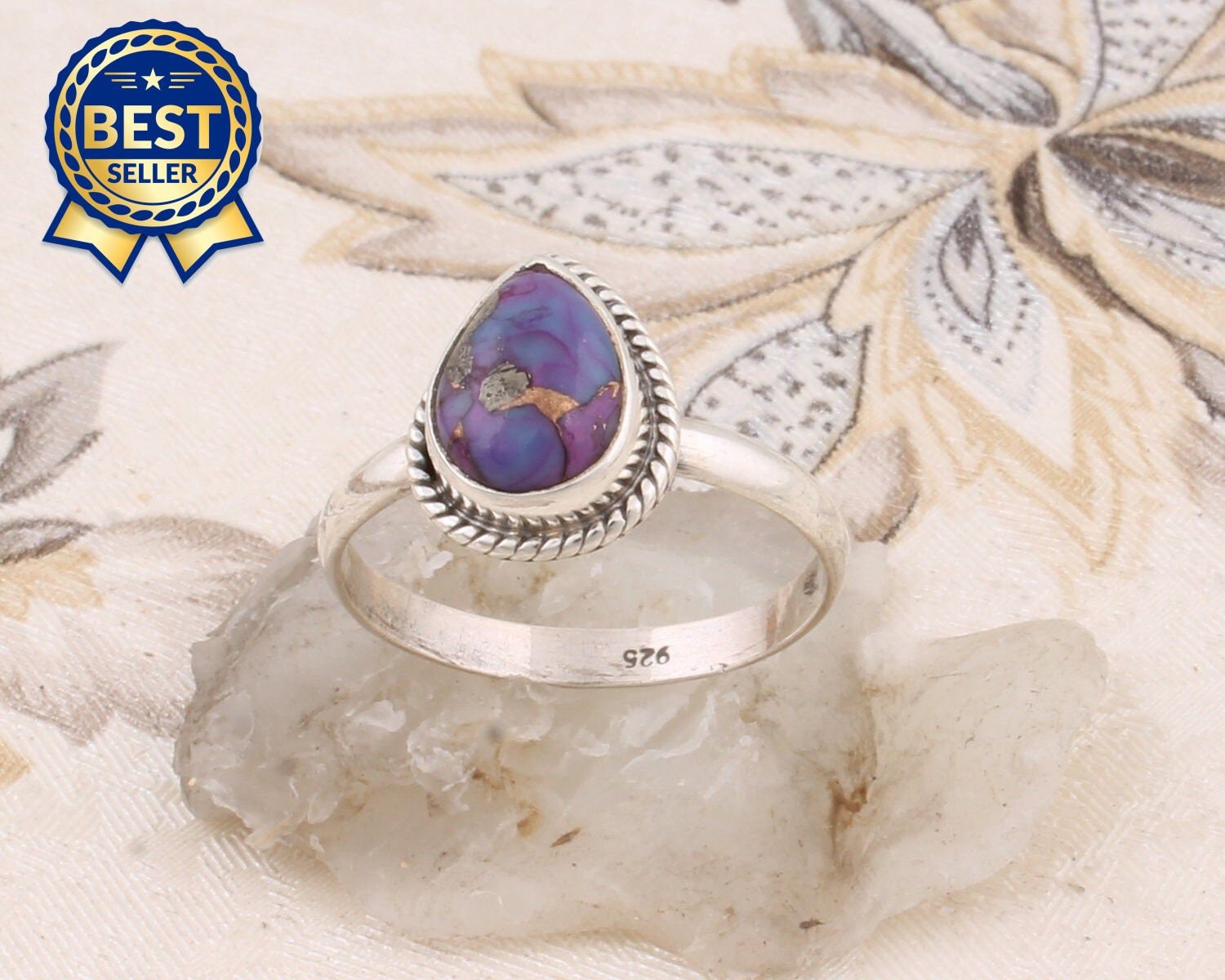 Handcrafted Ring With Composite Turquoise Gemstone Ring - Etsy