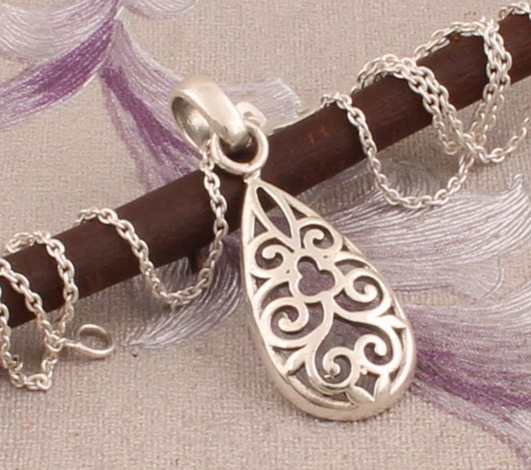 925-sterling Solid Silver Necklace, Leaf Necklace, Beautiful Necklace ...