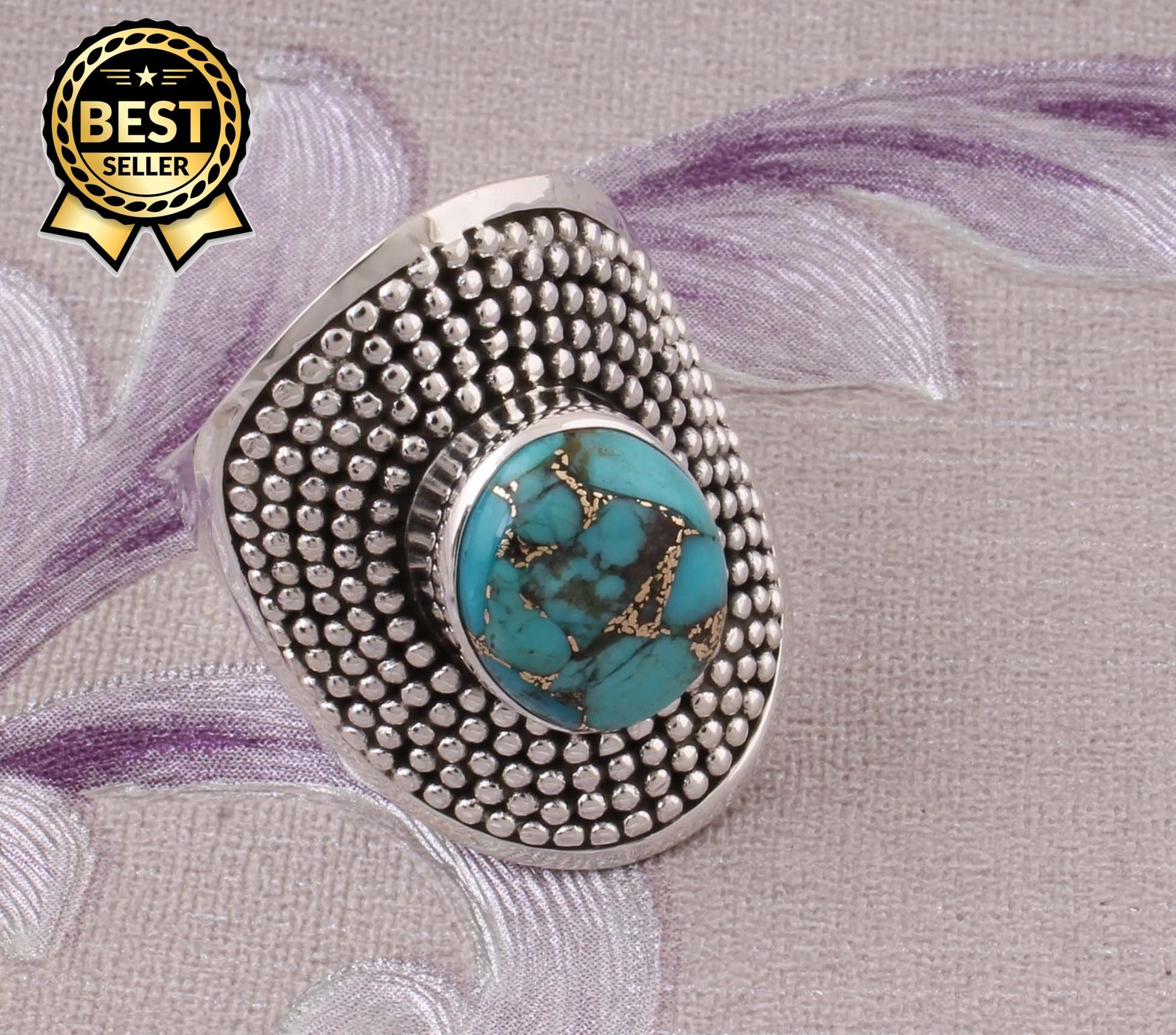Composite Turquoise Top Quality Gemstone Ringbig Size - Etsy India