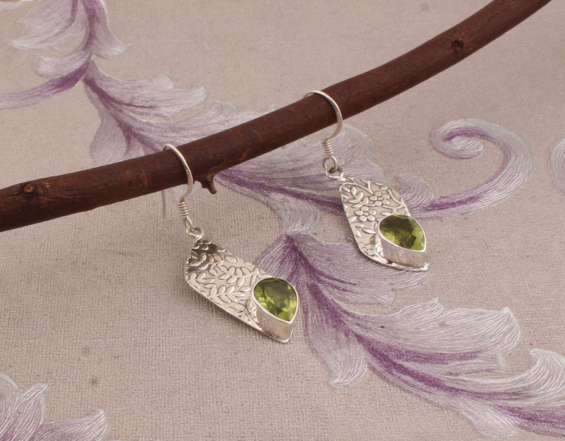 Natural Peridot Top Quality Gemstone Earring Cut Pear Stone | Etsy